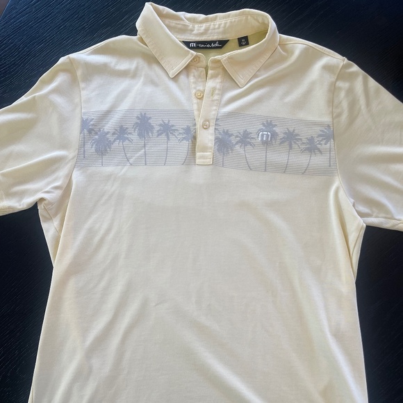 Travis Mathew | Shirts | Travis Mathew Yellow Palm Polo | Poshmark
